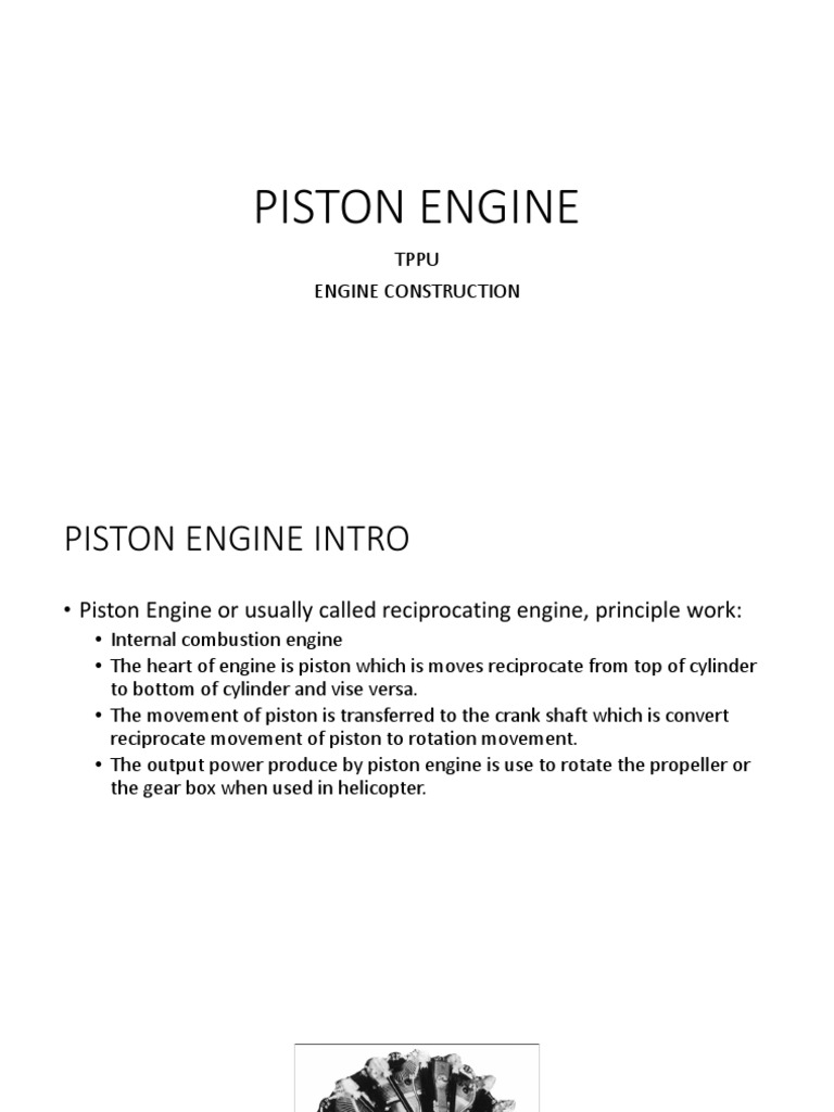 Piston Engine Construction | PDF | Piston | Bearing (Mechanical)