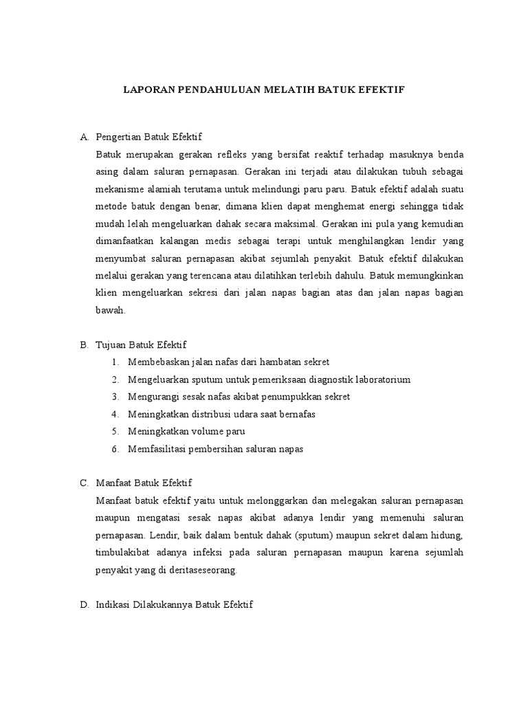 LP Latihan Batuk Efektif | PDF