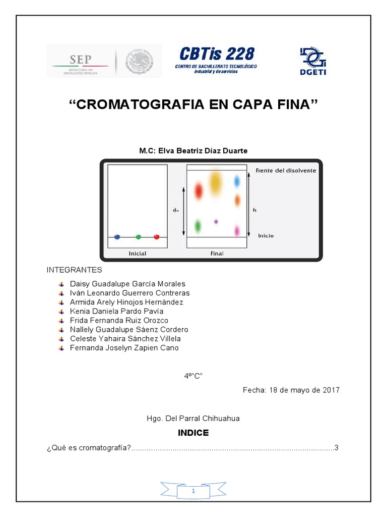 Cromatografia en Capa Fina | PDF | Cromatografía | Cromatografía de capa fina