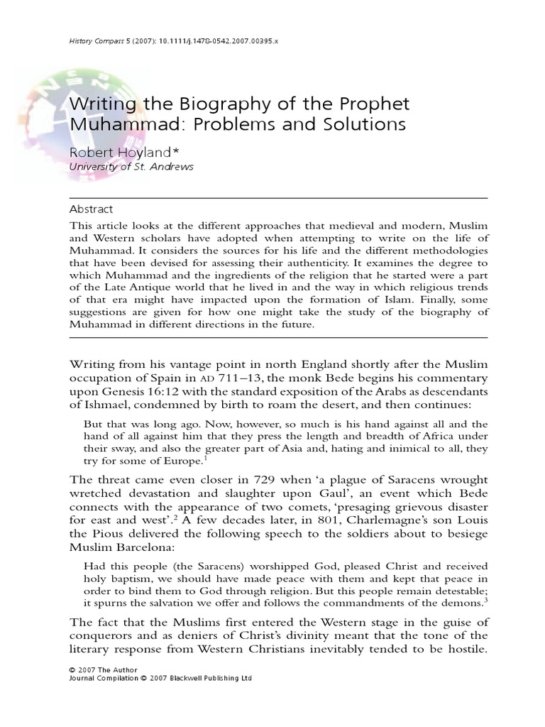 Writing The Biography of The Prophet Muhammad: Problems and Solutions ...
