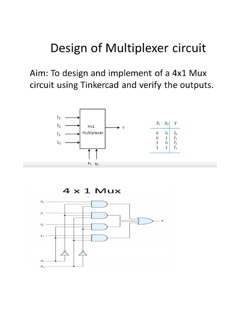 4x1 MUX Circuit in Tinkercad | PDF