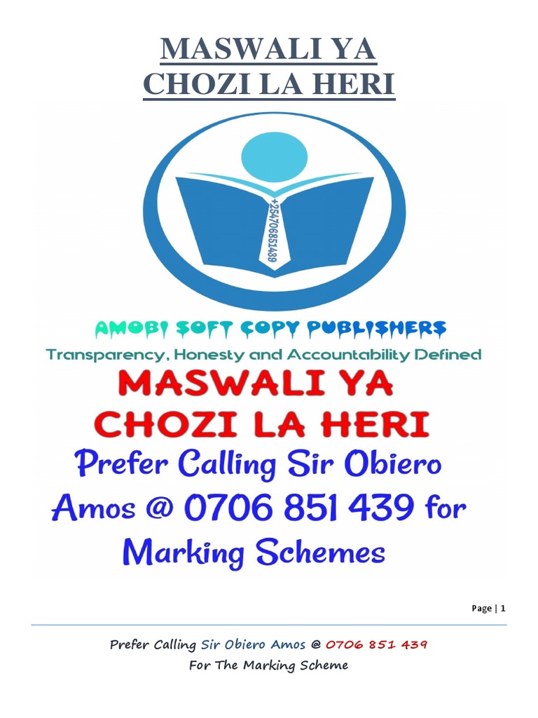 Chozi La Q Heri 0706 851 439 | PDF