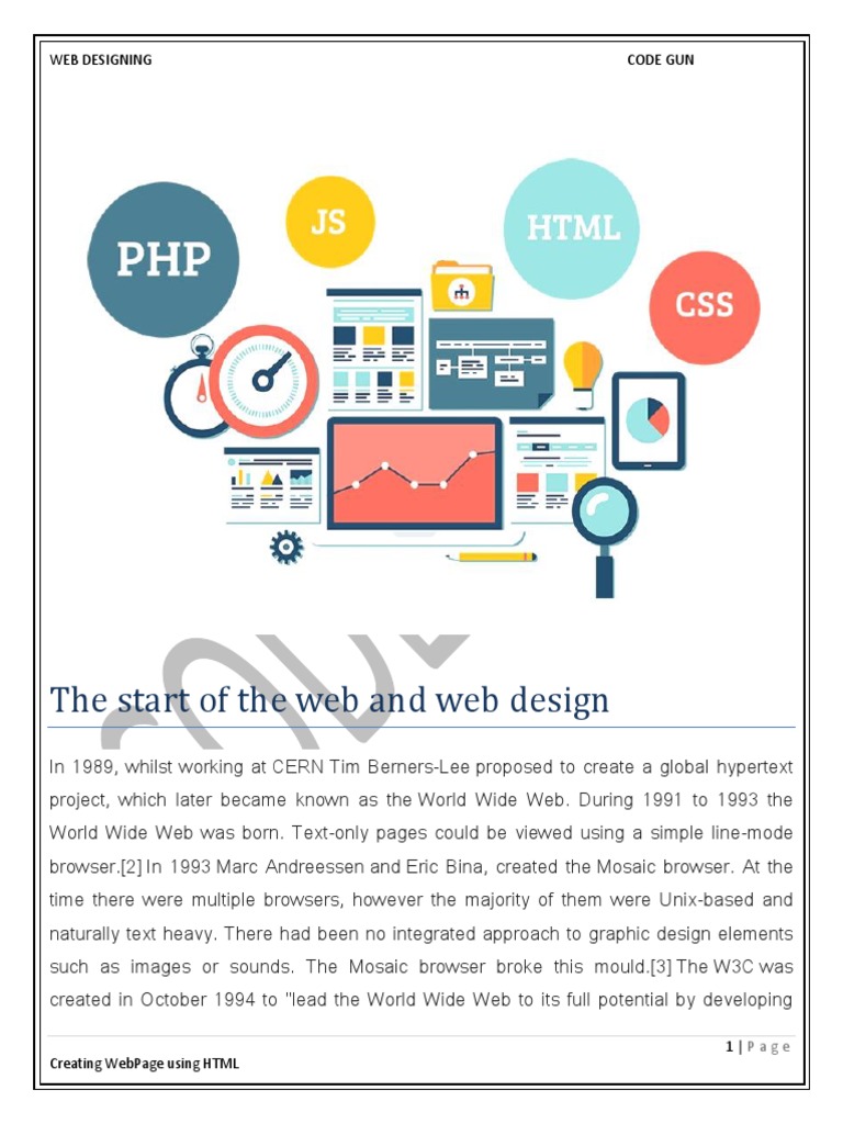 Create Webpage Using HTML - Web Designing | PDF | Web Design | Html Element