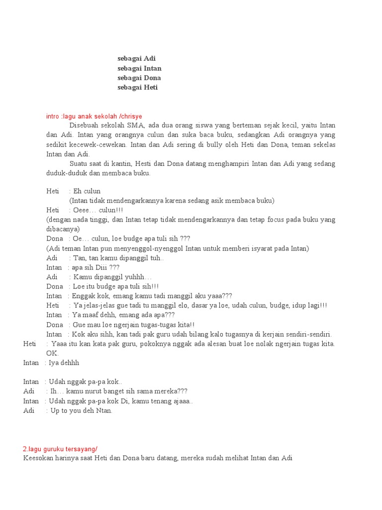 Teks Drama Bully | PDF