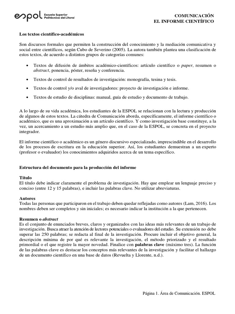 Formato Informe Científico (1) | PDF | Teoría | Metodología