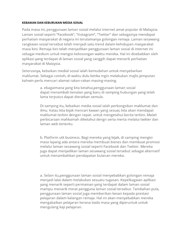 Kebaikan dan Risiko Media Sosial bagi Remaja | PDF