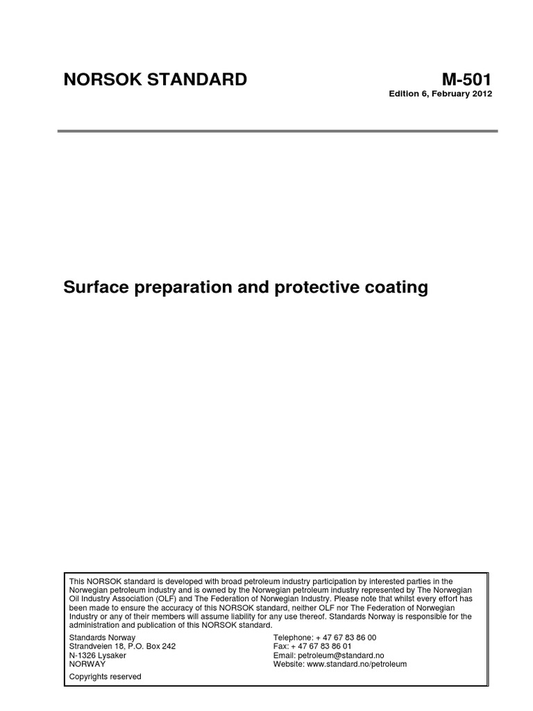 Norsok M 501 Rev 6 | PDF | Paint | Galvanization