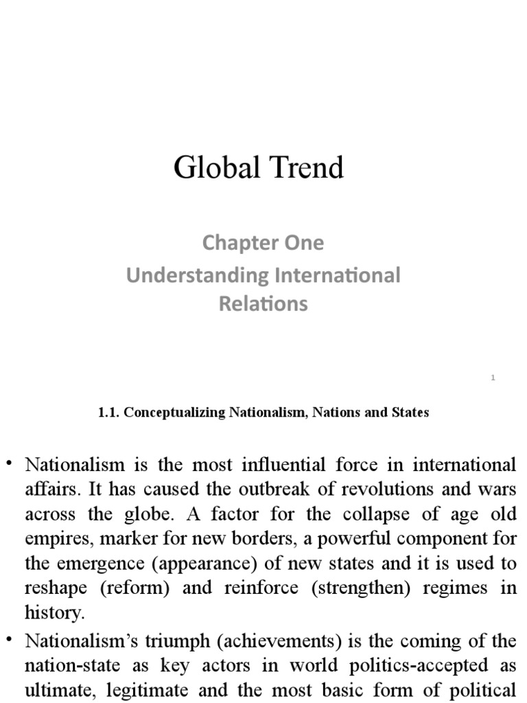 Global Trend: Chapter One Understanding International Relations | PDF | International Relations ...