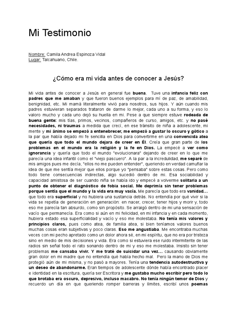 Mi Testimonio | PDF | Amor | Oración