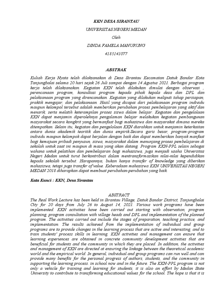 Abstrak KKN-1 | PDF