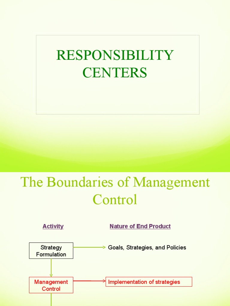 04-Responsibility Centre | PDF | Budget | Profit (Economics)
