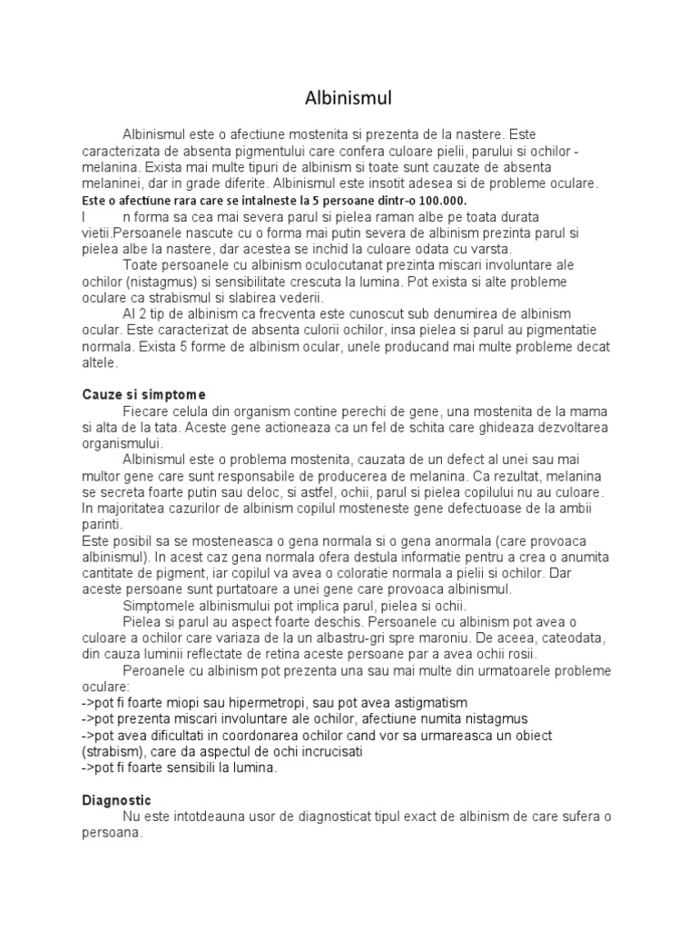 Albinismul | PDF