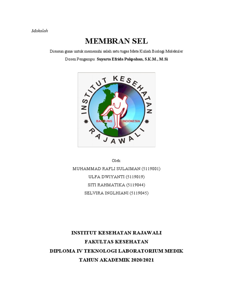 Makalah Membran Sel Kel.1 | PDF | Kesehatan Holistik | Sains & Matematika