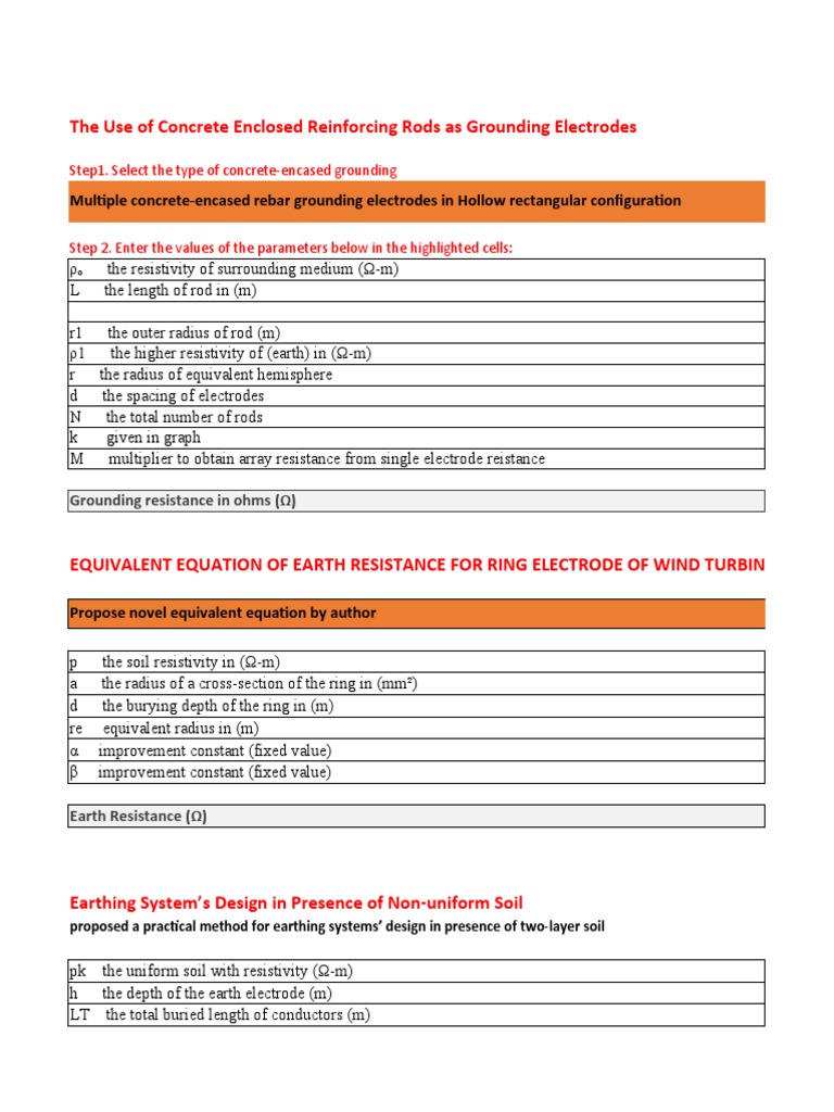 Earthing System Design Tool For Low Voltage Installations | PDF ...