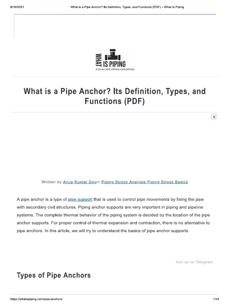 Study On Pipe Anchor | PDF
