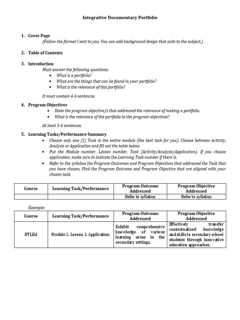 Portfolio Guide | PDF | Learning | Educational Psychology