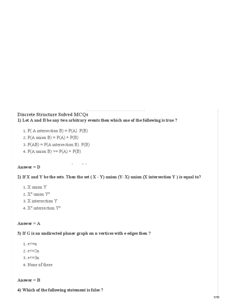 Computer Science Solved Mcqs | PDF | Vertex (Graph Theory) | Graph Theory