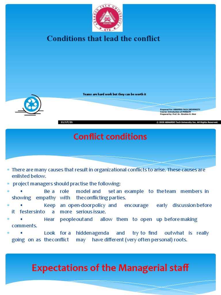 Conditions That Lead The Conflict | PDF | Behavioural Sciences | Communication