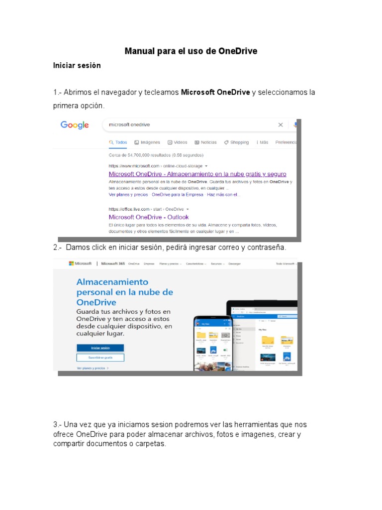 Manual para El Uso de Onedrive | PDF | Software del sistema | Ingeniería de software