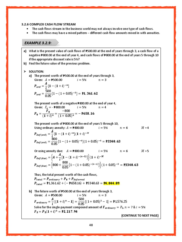 Complex Cash Flow Analysis and Formulas | PDF | Financial Services | Money