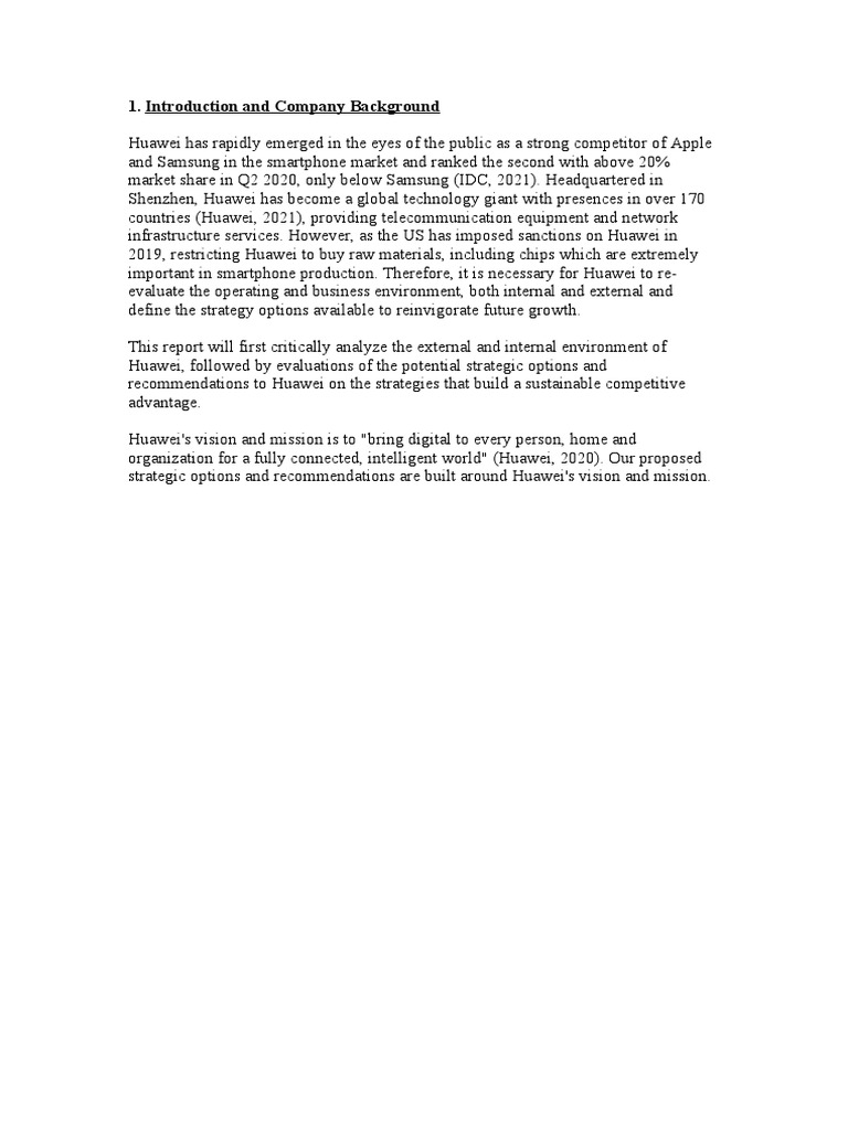 Huawei - Strategic Analysis | PDF | Smartphone | Competitive Advantage
