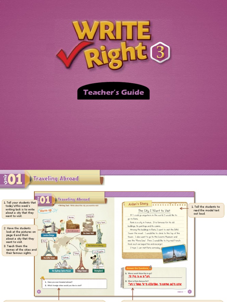 Write Right 3 Teacher S Guide | PDF | Sentence (Linguistics) | Question
