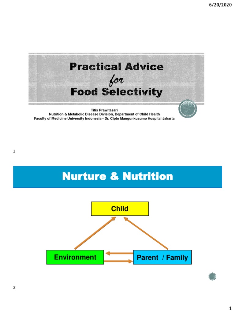 Food Selectivity DR Titis SpAK | PDF | Anorexia Nervosa | Foods