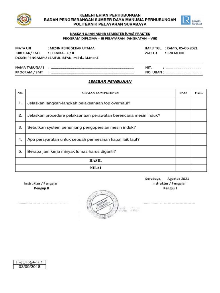 SOAL PRAKTEK MPU - SAIFUL IRFAN, M.PD., M.Mar.E | PDF