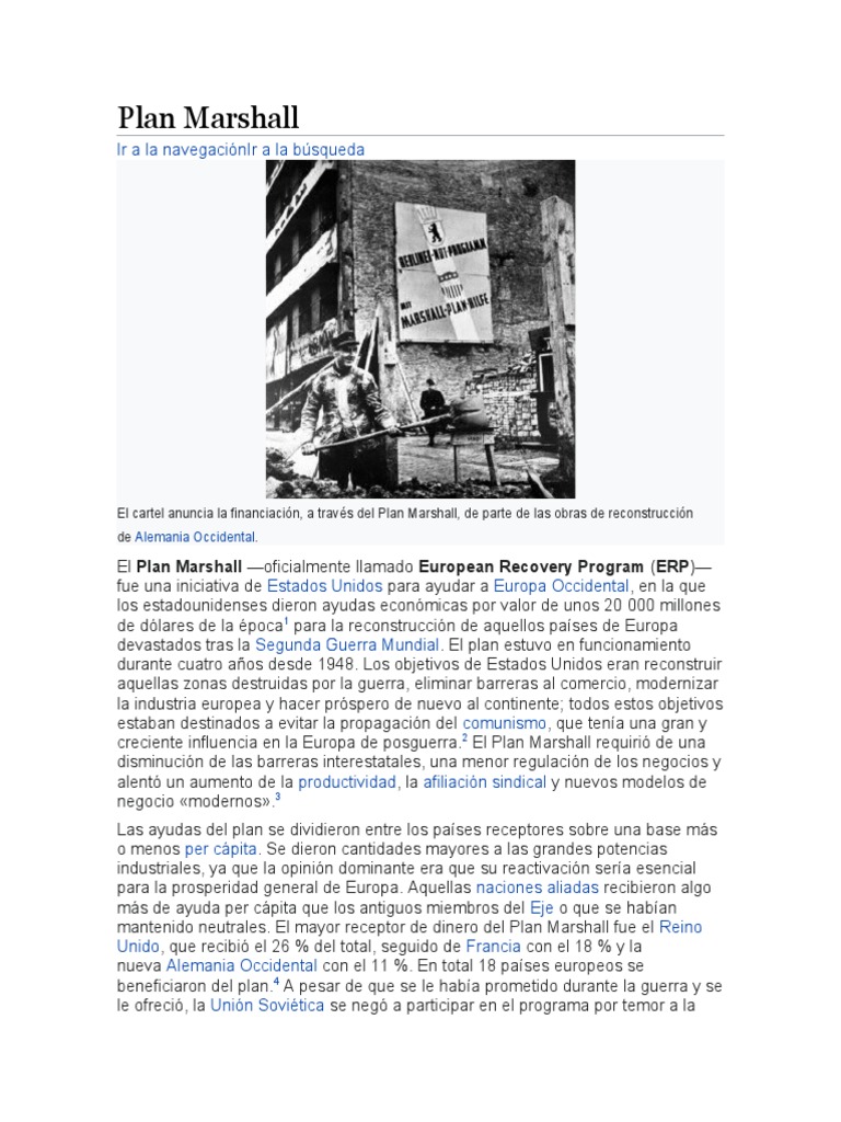 Plan Marshall | PDF | plan Marshall | Políticas globales