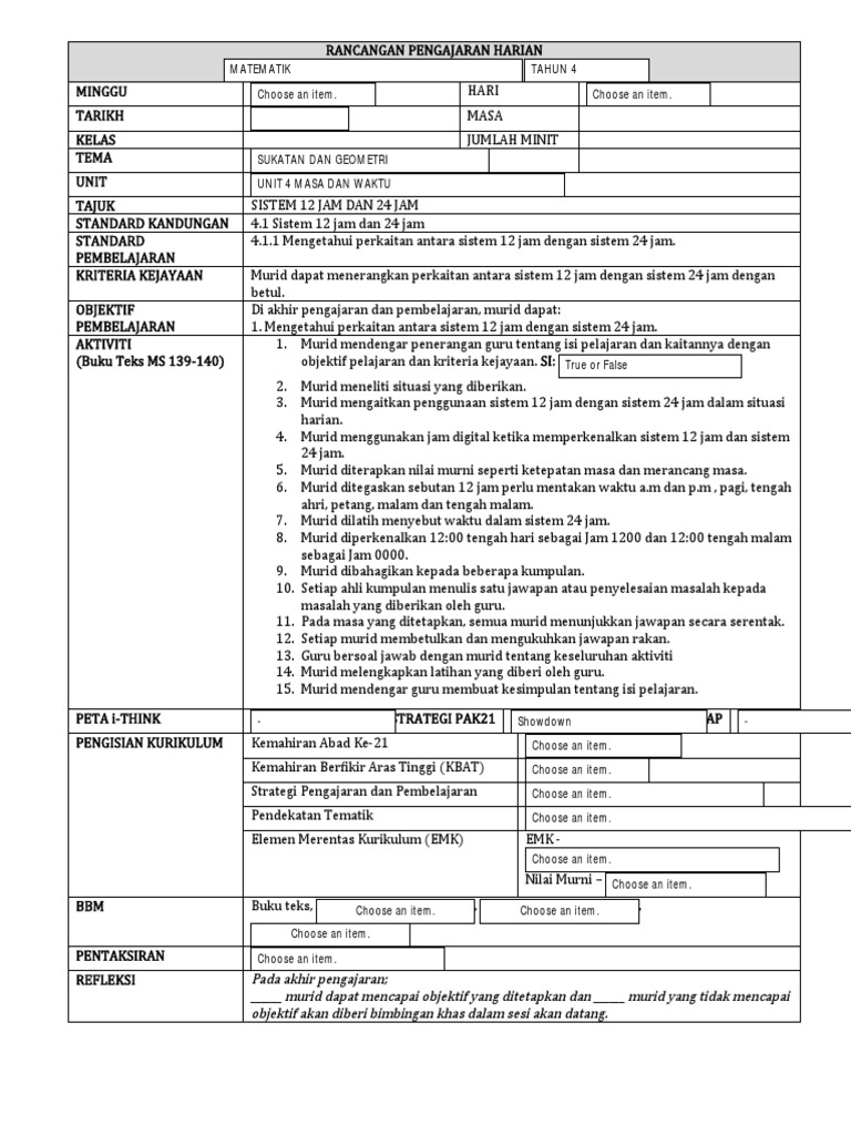 Unit 4 Masa Dan Waktu | PDF