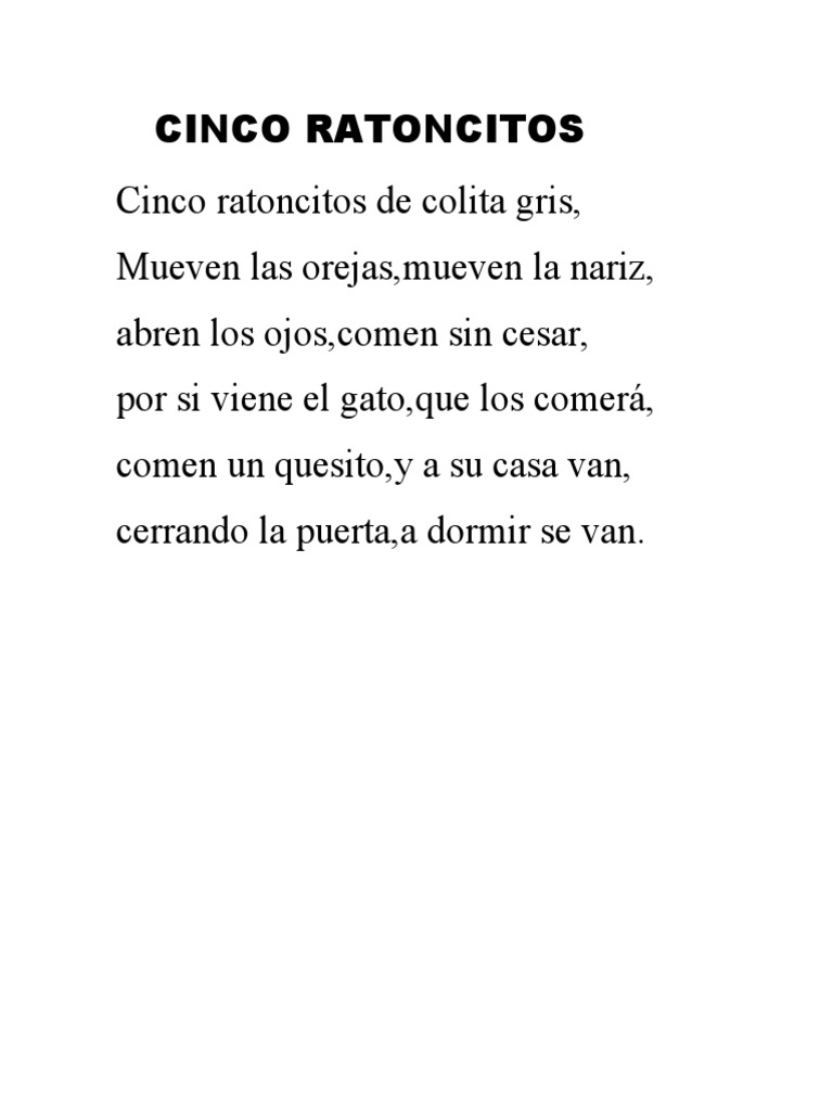 Cinco Ratoncitos | PDF