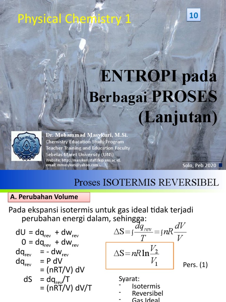 Entropi dalam Proses Reversibel Gas Ideal | PDF | Sains & Matematika