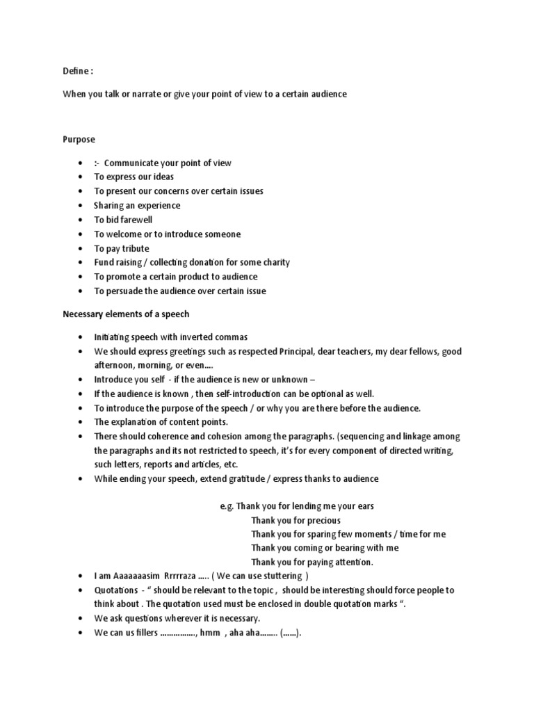 Guidelines About Speech Writing | PDF | Human Communication | Cognition