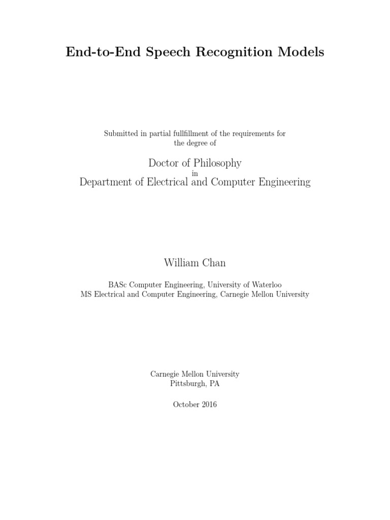 End-To-End Speech Recognition Models | PDF | Speech Recognition | Deep Learning