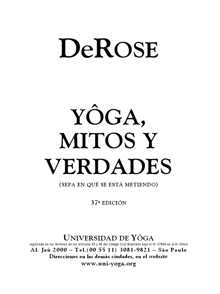 Yoga Mitos Y Verdades Pdf Yoga Alma