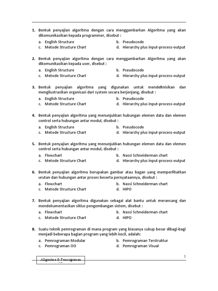 Soal-Soal Alg Prog 2C | PDF