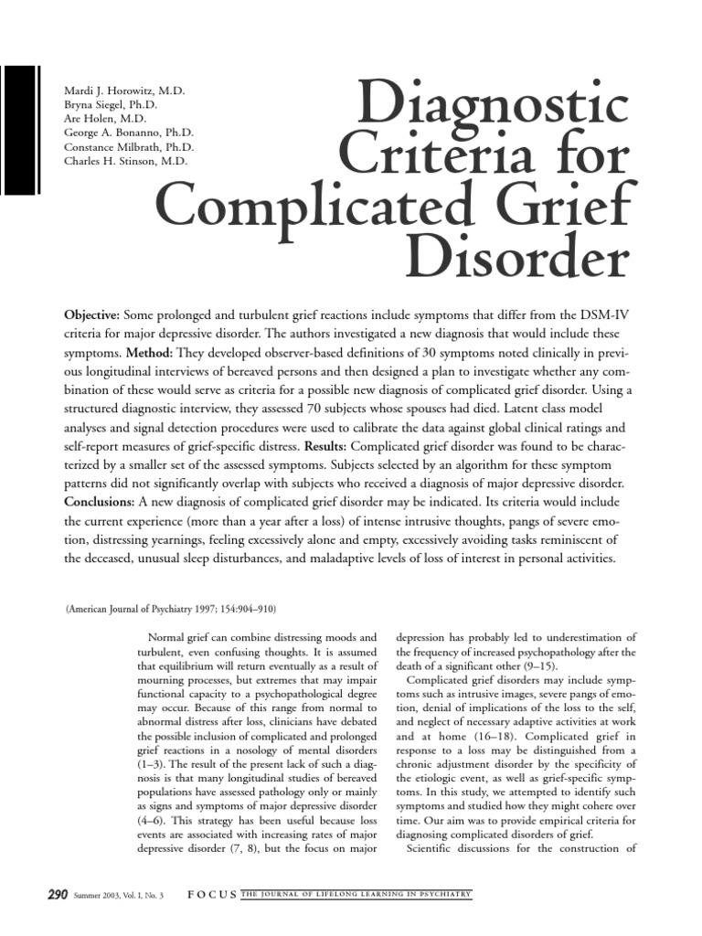 Horowitz 1997 | PDF | Grief | Mental Disorder