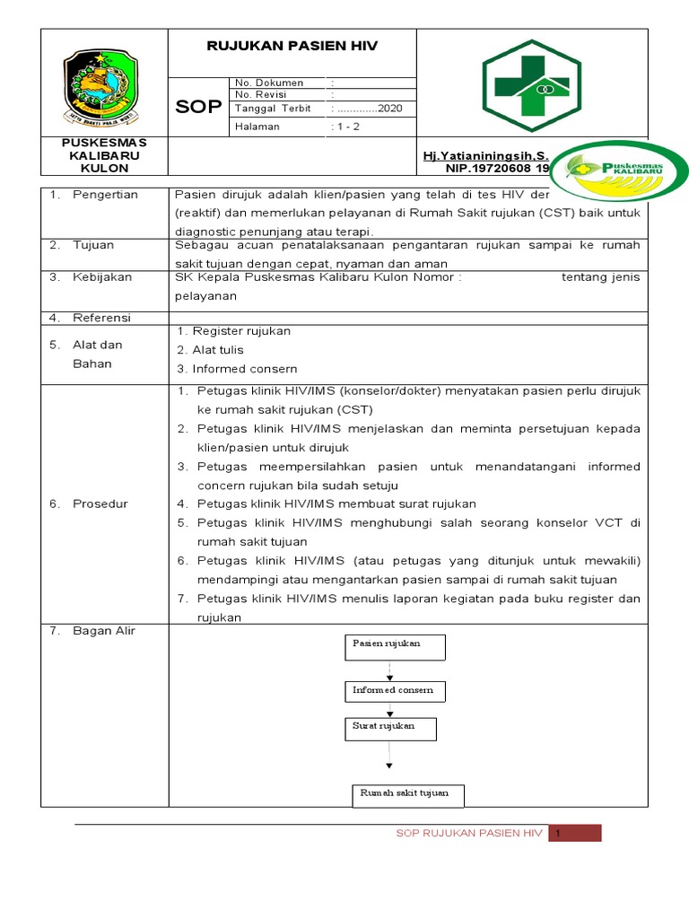 Sop Rujukan Pasien Hiv | PDF | Sains & Matematika