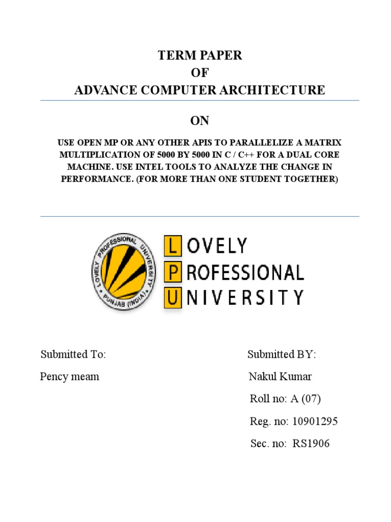 Advanced Computer Architecture 1 Pdf Parallel Computing Central Processing Unit 
