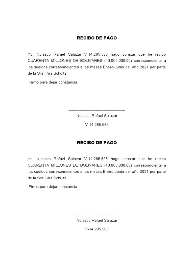 Recibo de Pago Nolasco Rafael | PDF