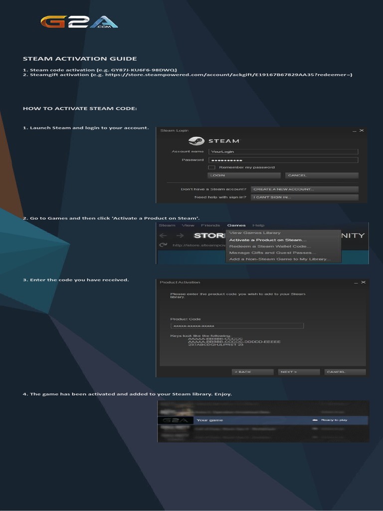 Steam Activation Guide: How To Activate Steam Code | PDF