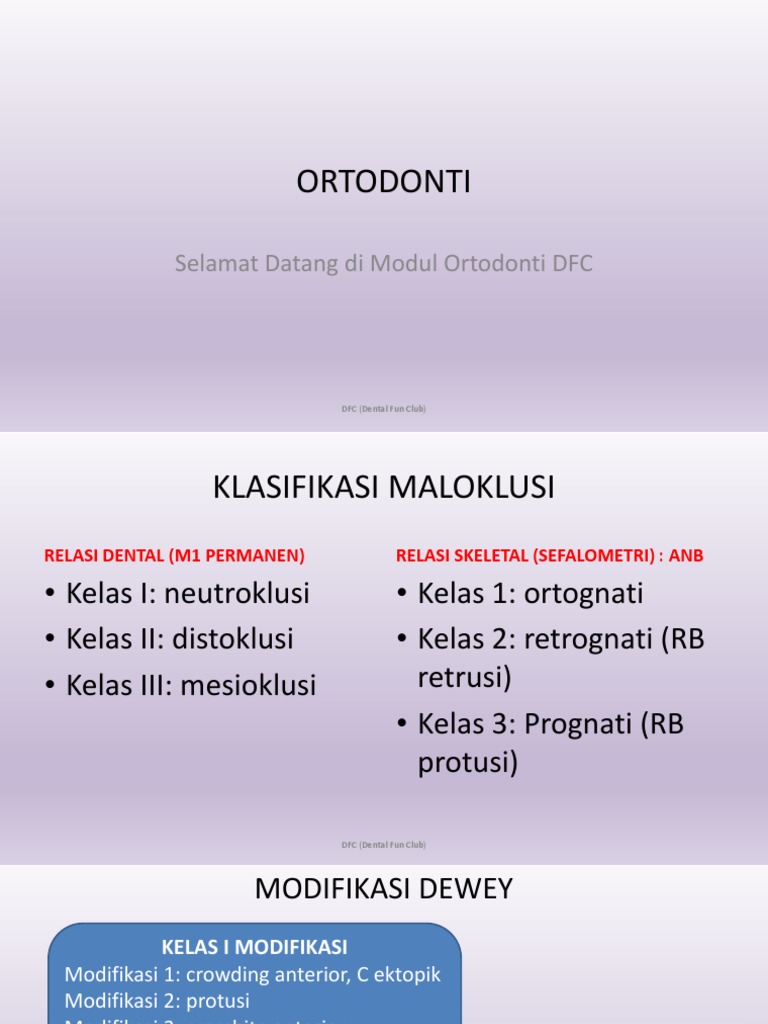 Klasifikasi Maloklusi dalam Ortodonti | PDF