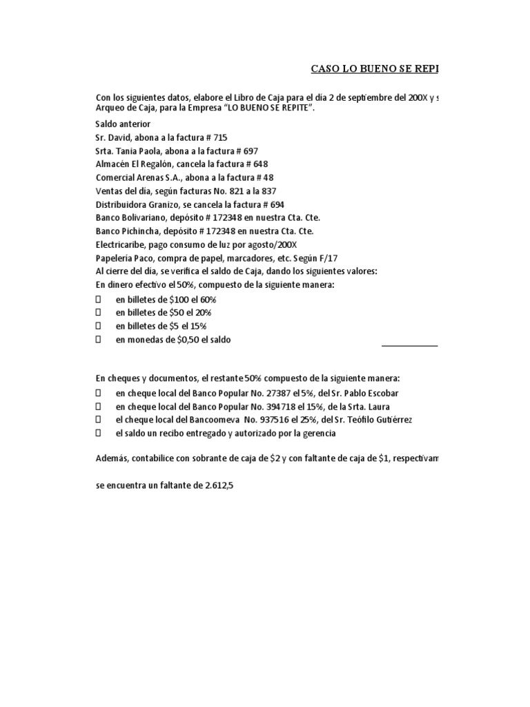 Respuesta Ejercicio 2 de Caja | PDF | Servicios financieros | Economias