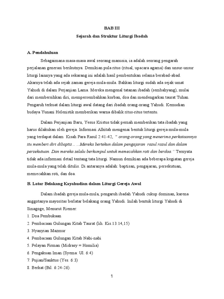 Liturgi Bab III | PDF
