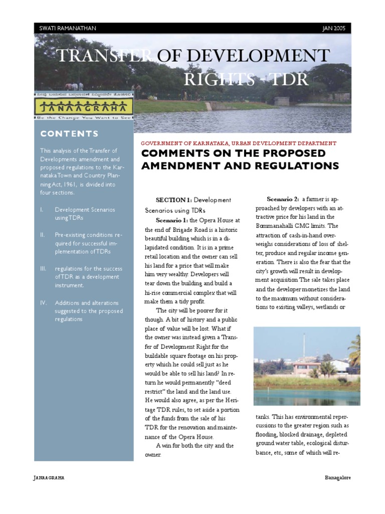 Transfer of Development Rights in Karnataka | PDF | Zoning | Ownership