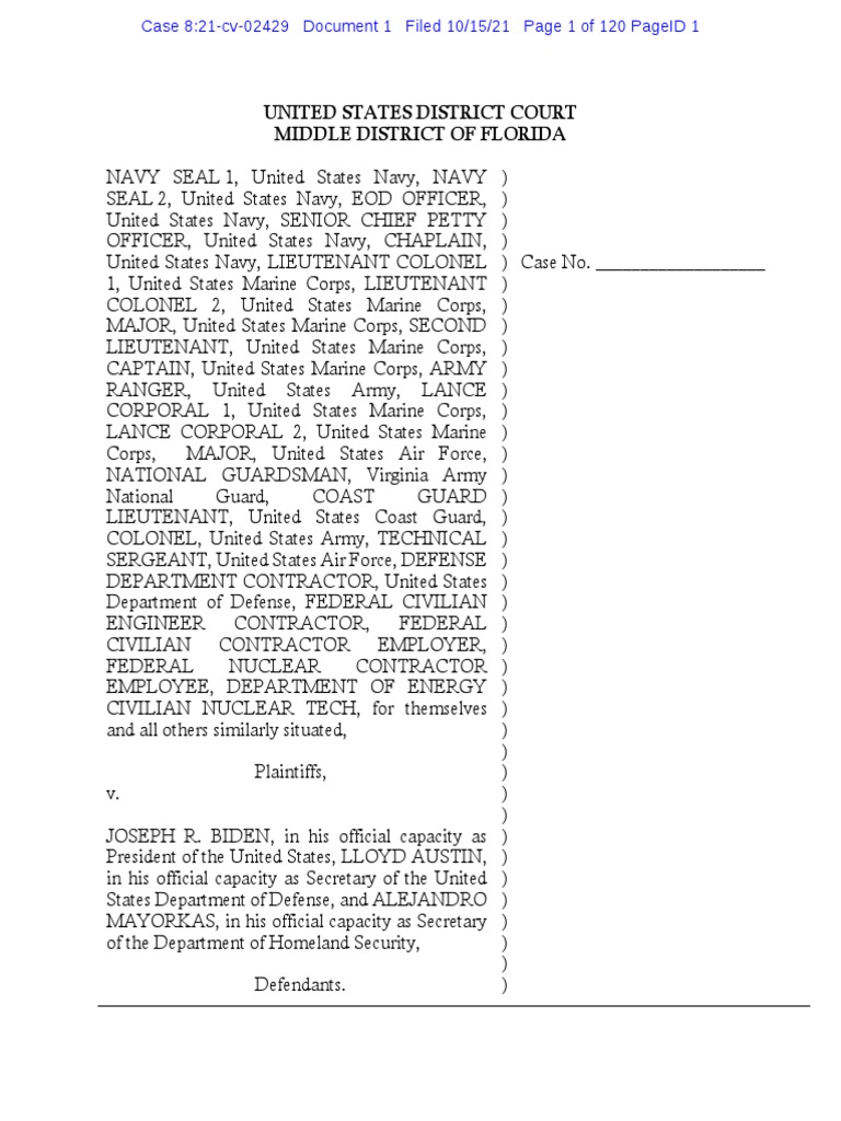 Military Vaccine Mandate Lawsuit | PDF | United States Navy Sea Ls ...