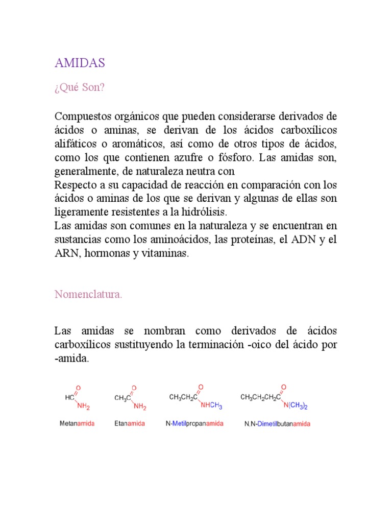 Amidas 1 | PDF | Amida | Ácido