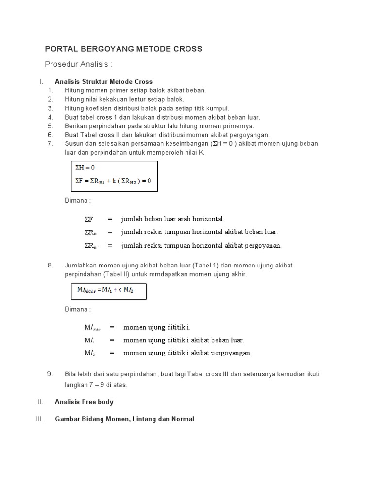 01 Portal Bergoyang Metode Cross | PDF