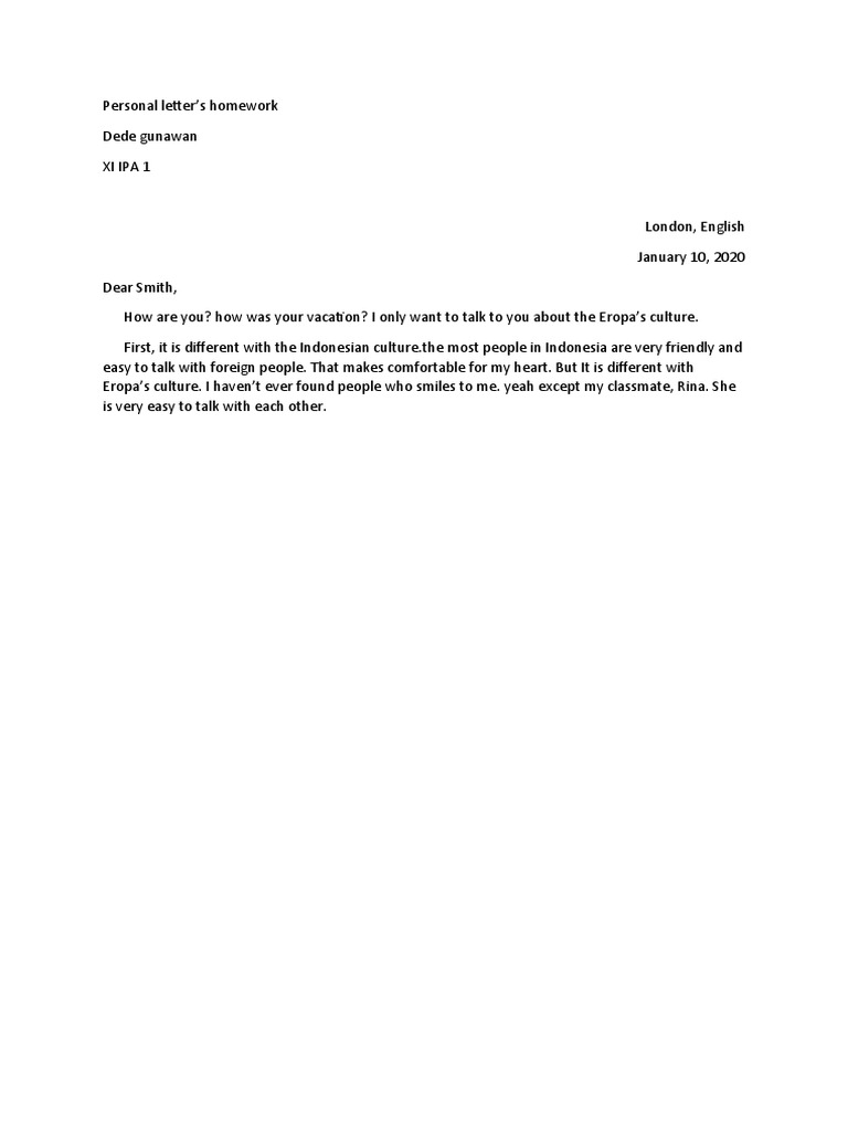 Personal Letter Dede Gunawan | PDF