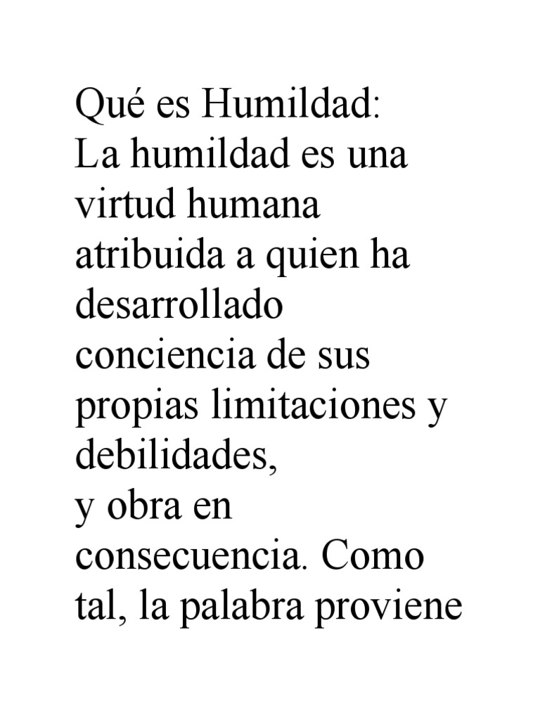Qué Es Humildad | PDF | Vida | Estilo de vida (sociología)